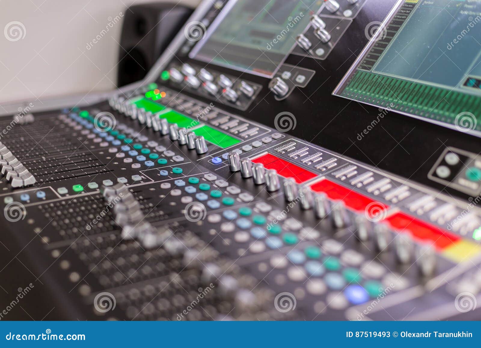 Large Panel of the Stage Controller with Screens Stock Image - Image of ...