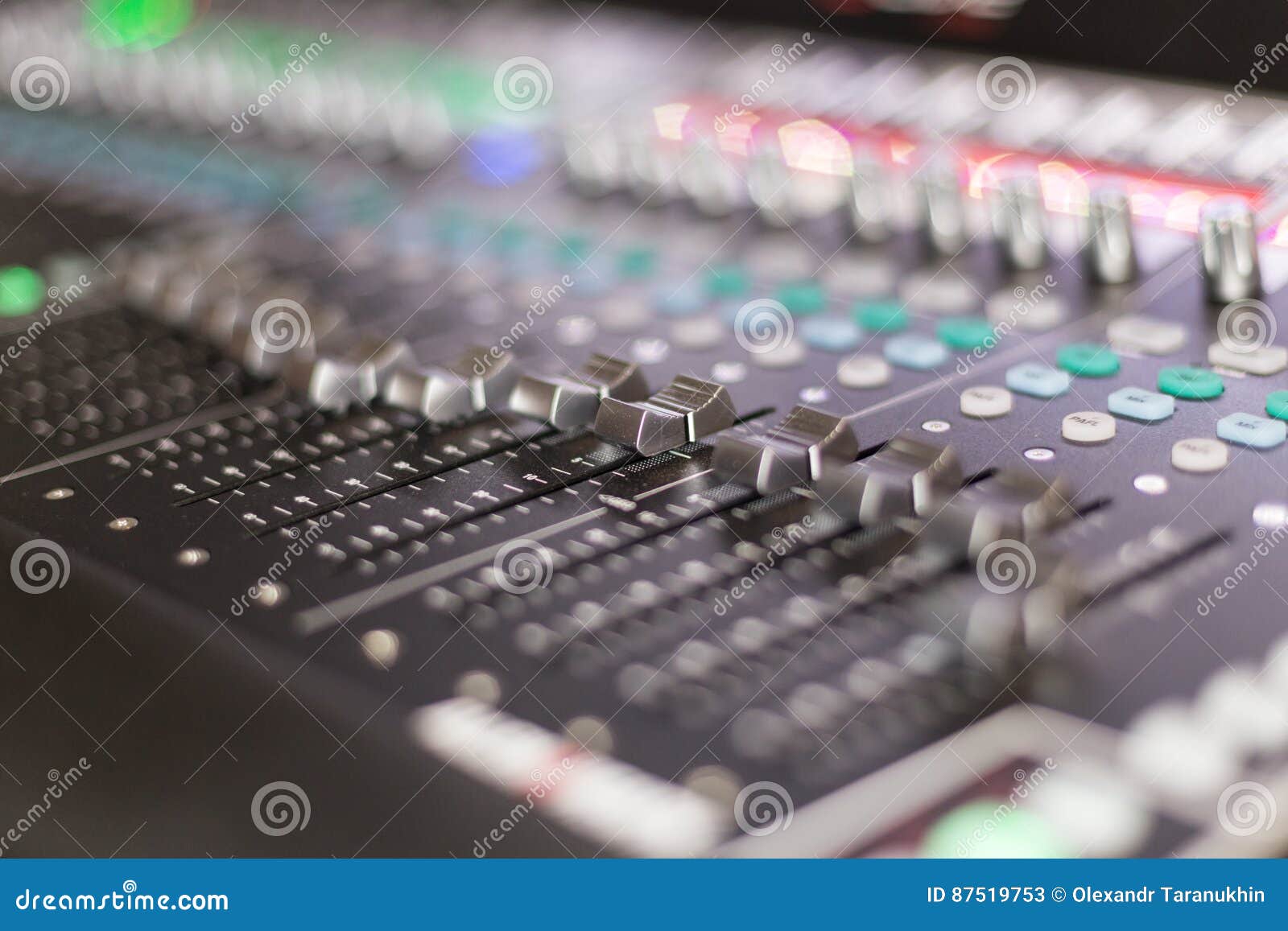 Large Panel of the Stage Controller with Screens Stock Image - Image of ...
