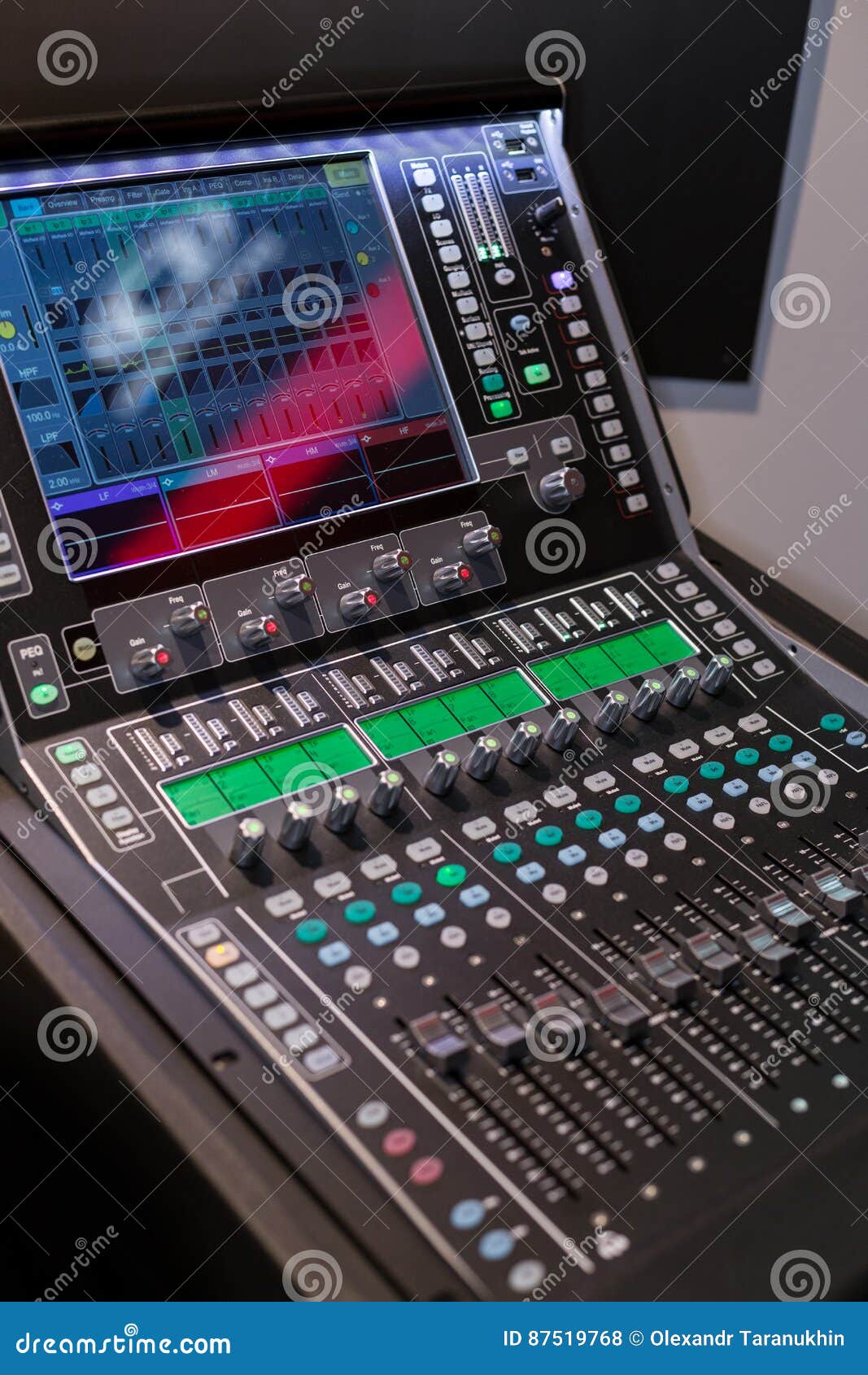 Large Panel of the Stage Controller with Screens Stock Photo - Image of ...
