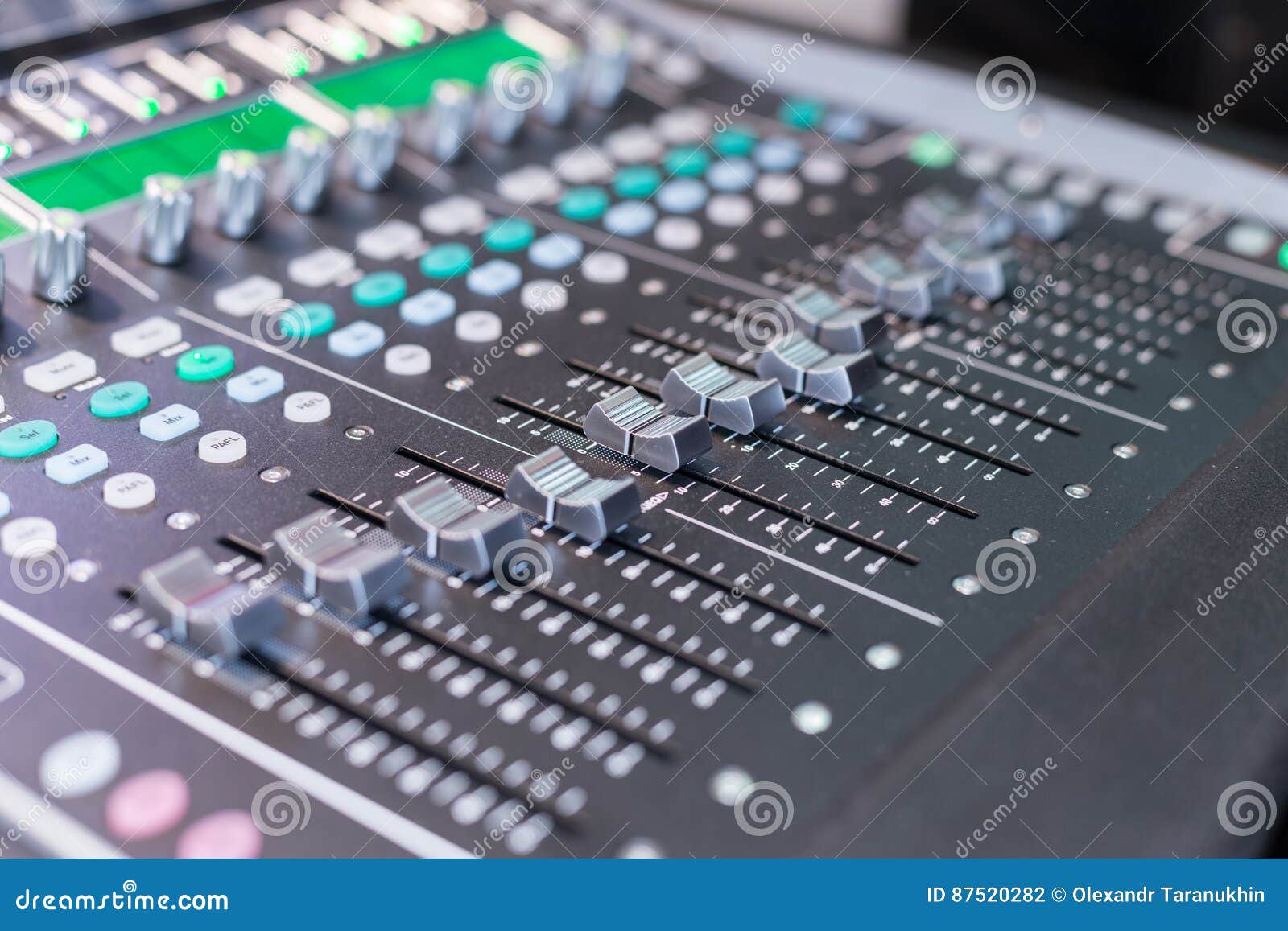 Large Panel of the Stage Controller with Screens Stock Photo - Image of ...