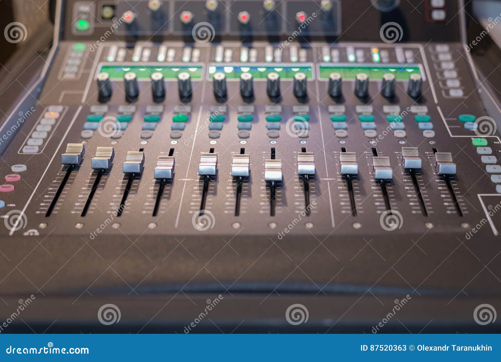 Large Panel of the Stage Controller with Screens Stock Image - Image of ...