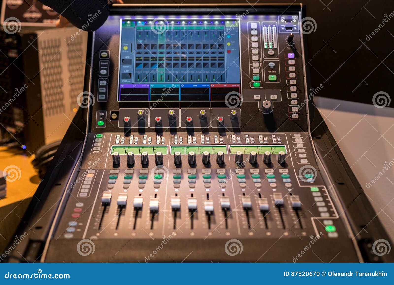 Large Panel of the Stage Controller with Screens Stock Photo - Image of ...