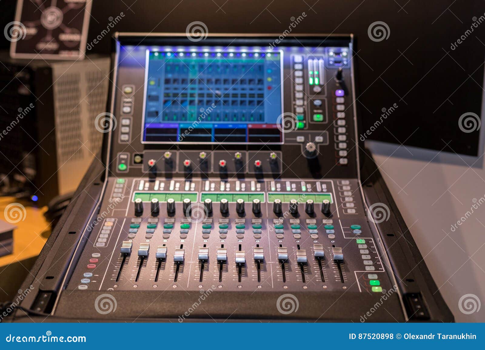 Large Panel of the Stage Controller with Screens Stock Photo - Image of ...