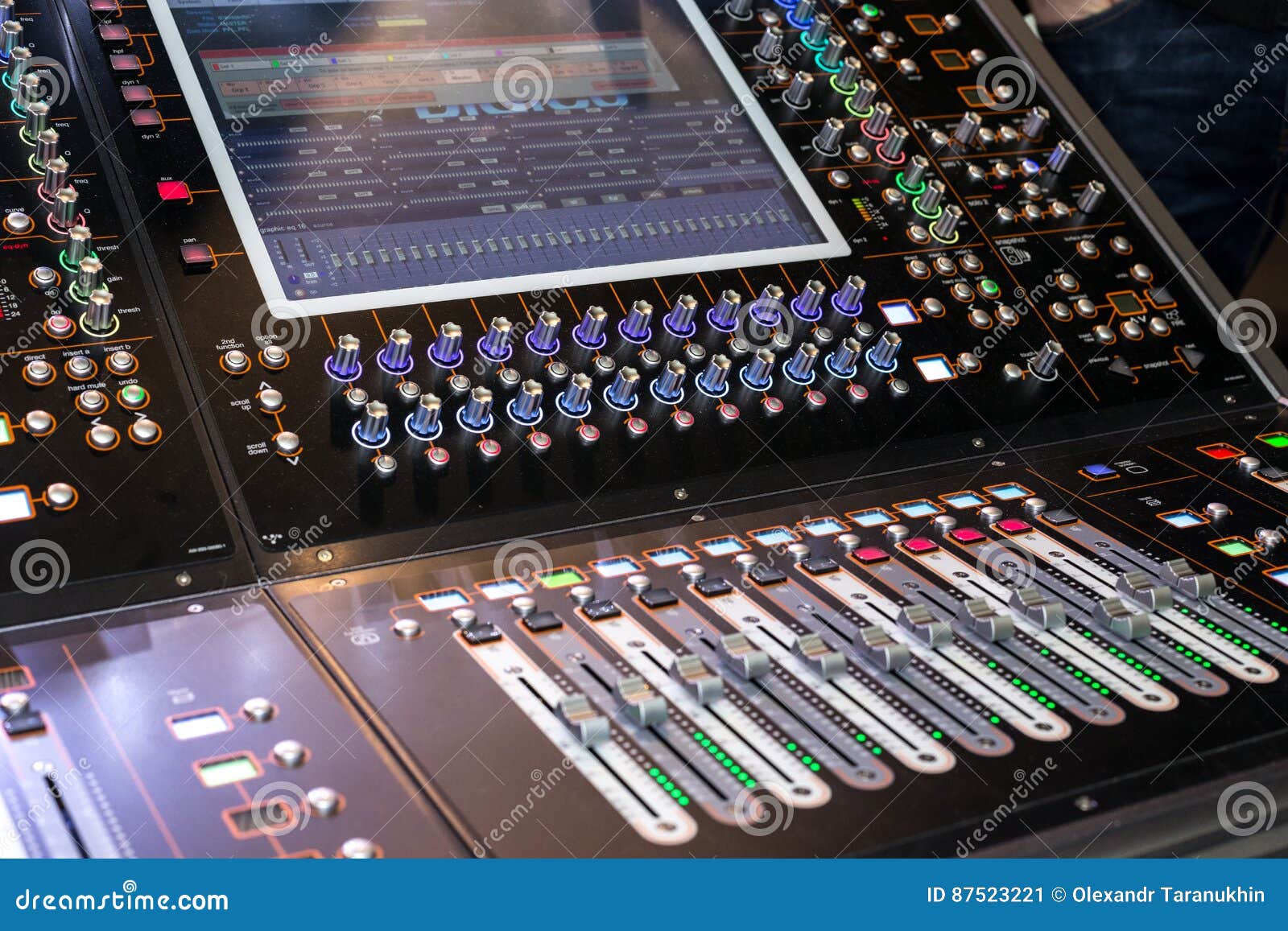 Large Panel of the Stage Controller with Screens Stock Image - Image of ...