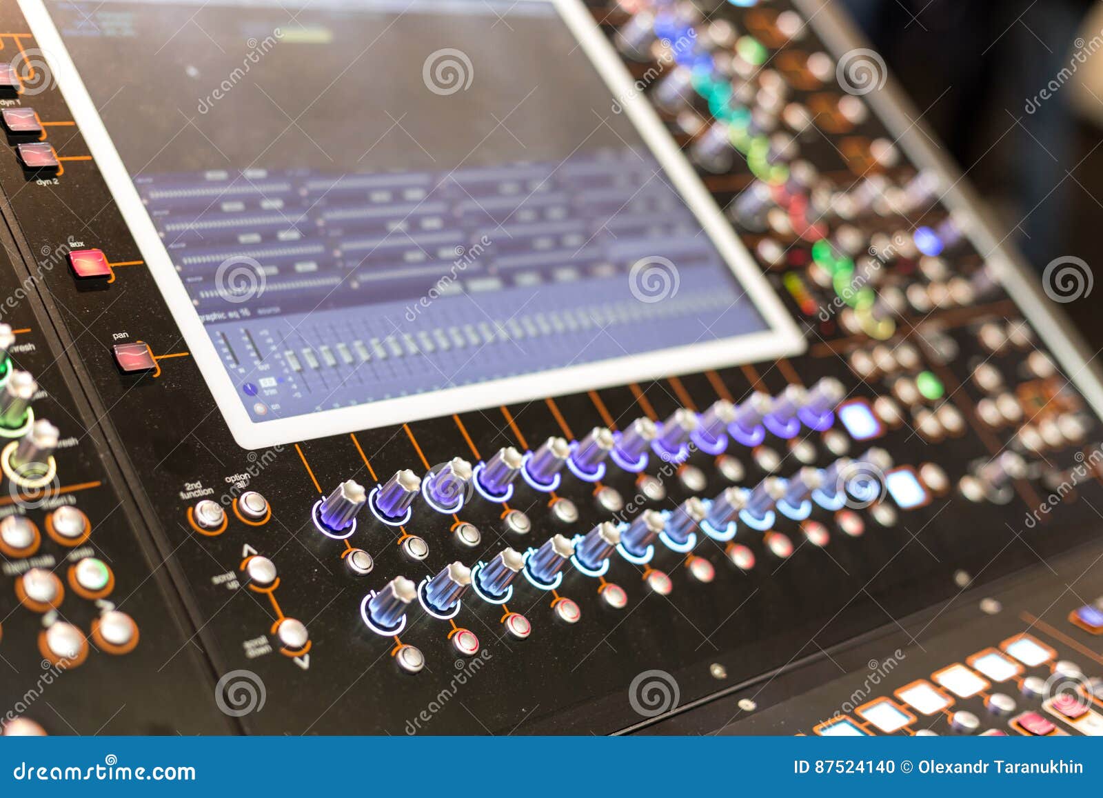 Large Panel of the Stage Controller with Screens Stock Photo - Image of ...