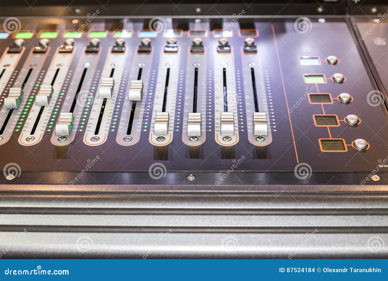 Large Panel of the Stage Controller with Screens Stock Photo - Image of ...