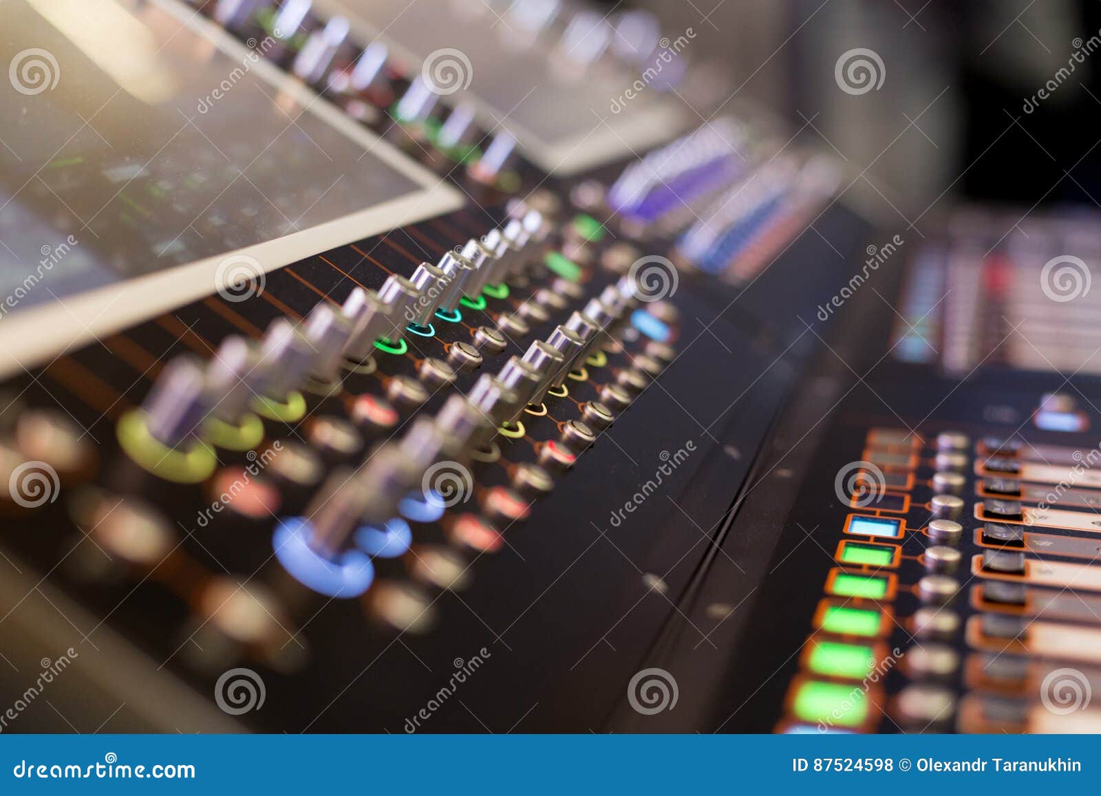 Large Panel of the Stage Controller with Screens Stock Photo - Image of ...