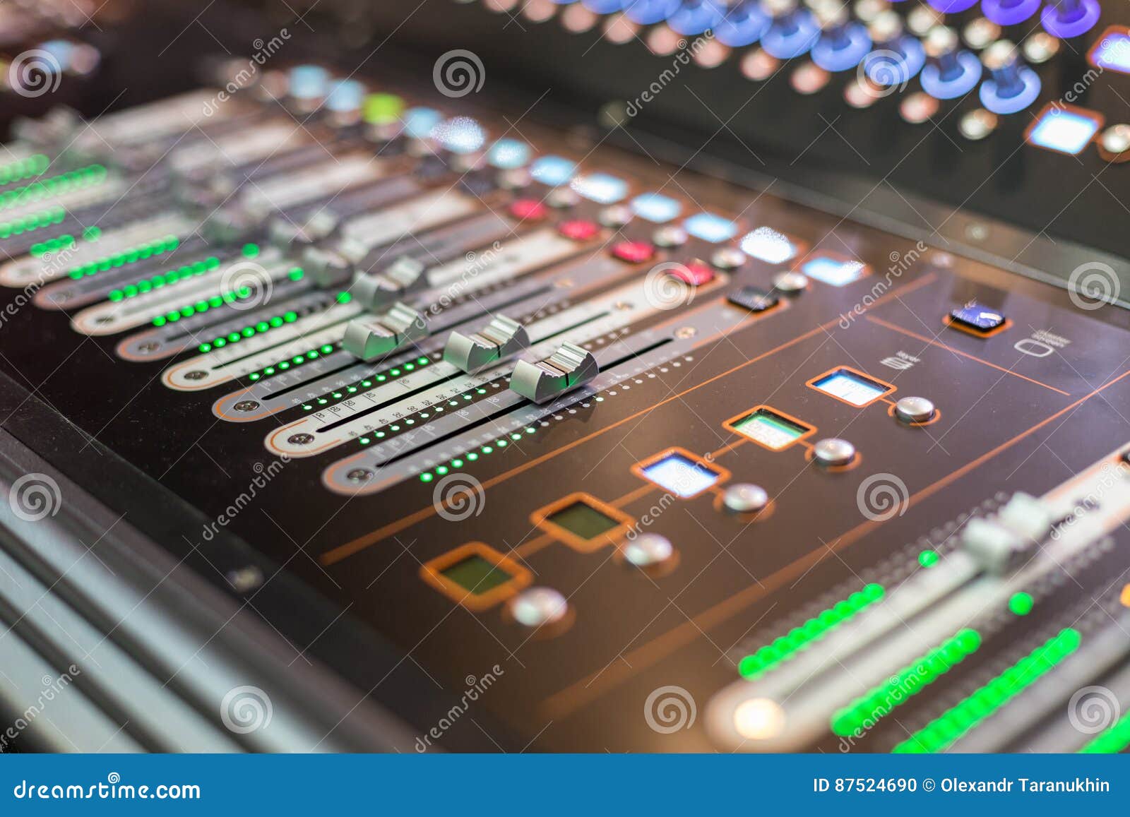 Large Panel of the Stage Controller with Screens Stock Photo - Image of ...