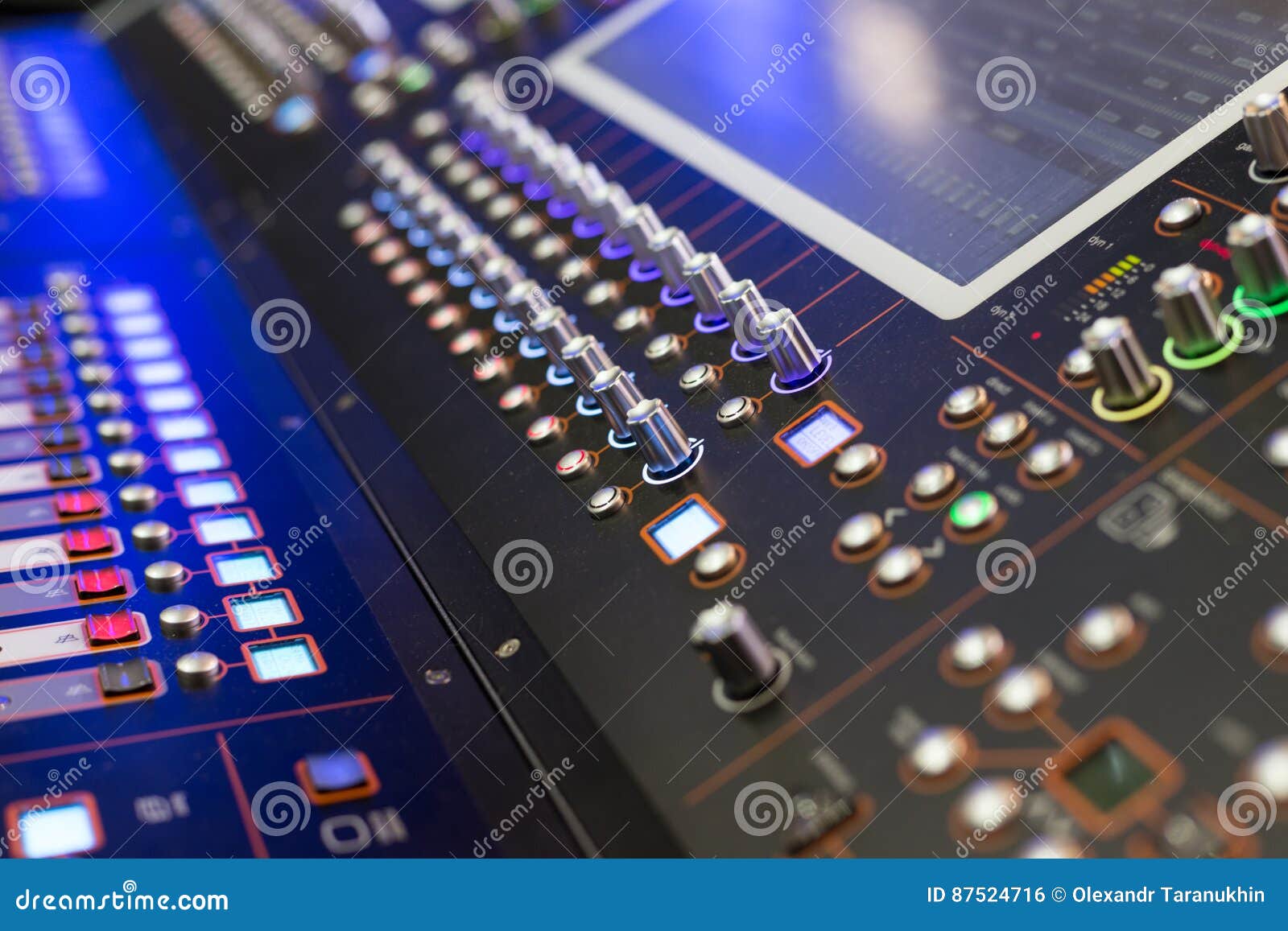 Large Panel of the Stage Controller with Screens Stock Photo - Image of ...