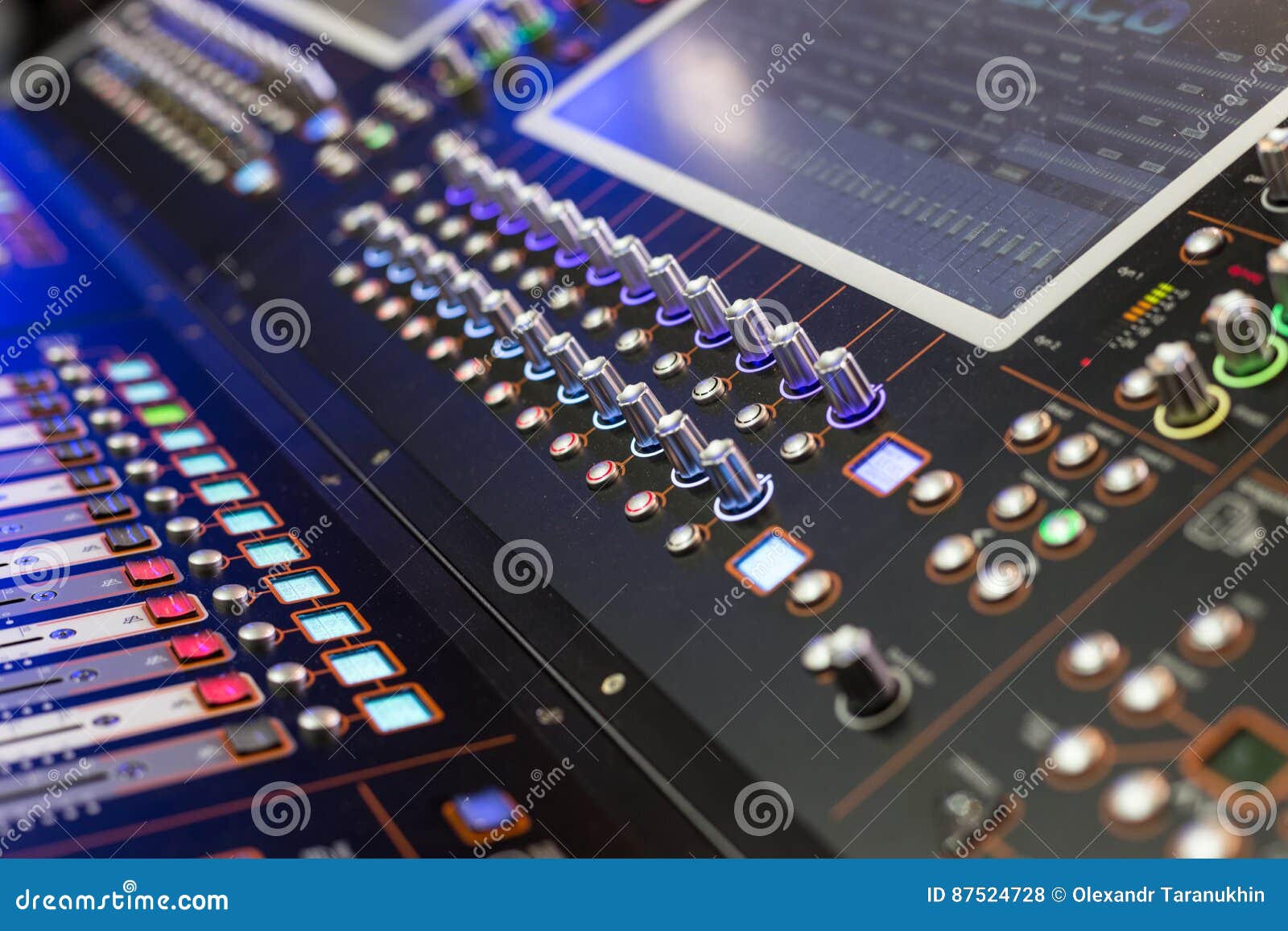 Large Panel of the Stage Controller with Screens Stock Photo - Image of ...