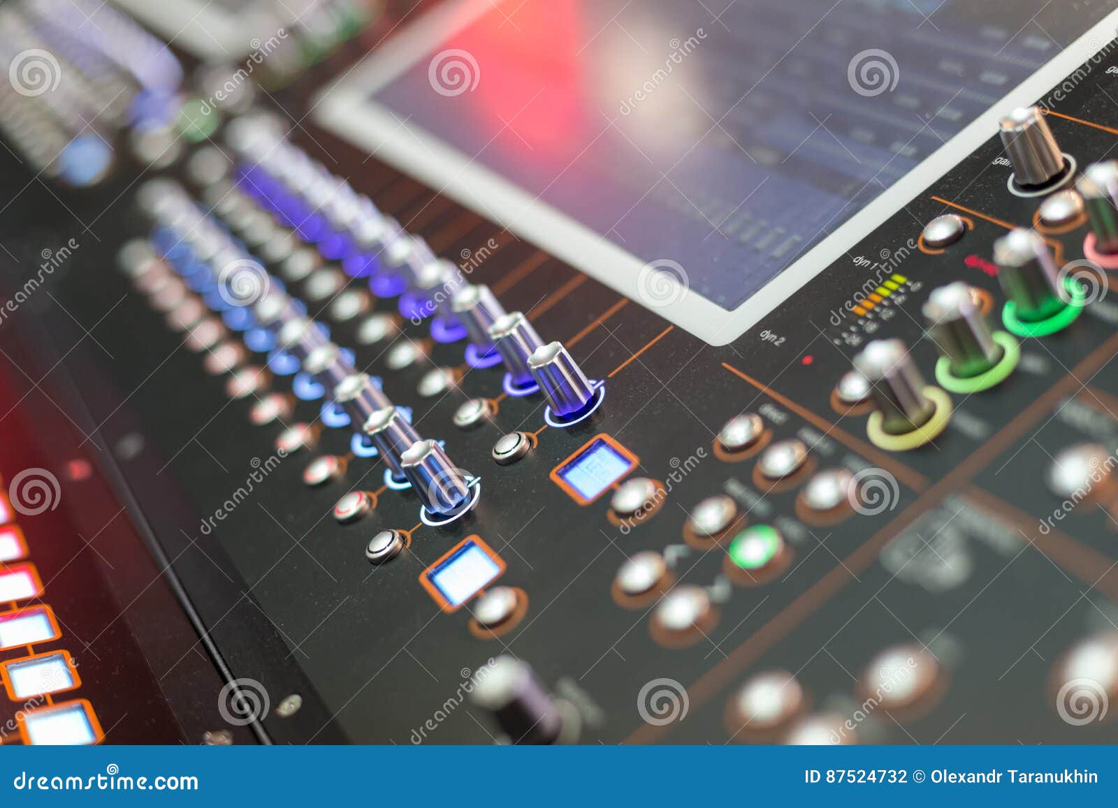 Large Panel of the Stage Controller with Screens Stock Photo - Image of ...