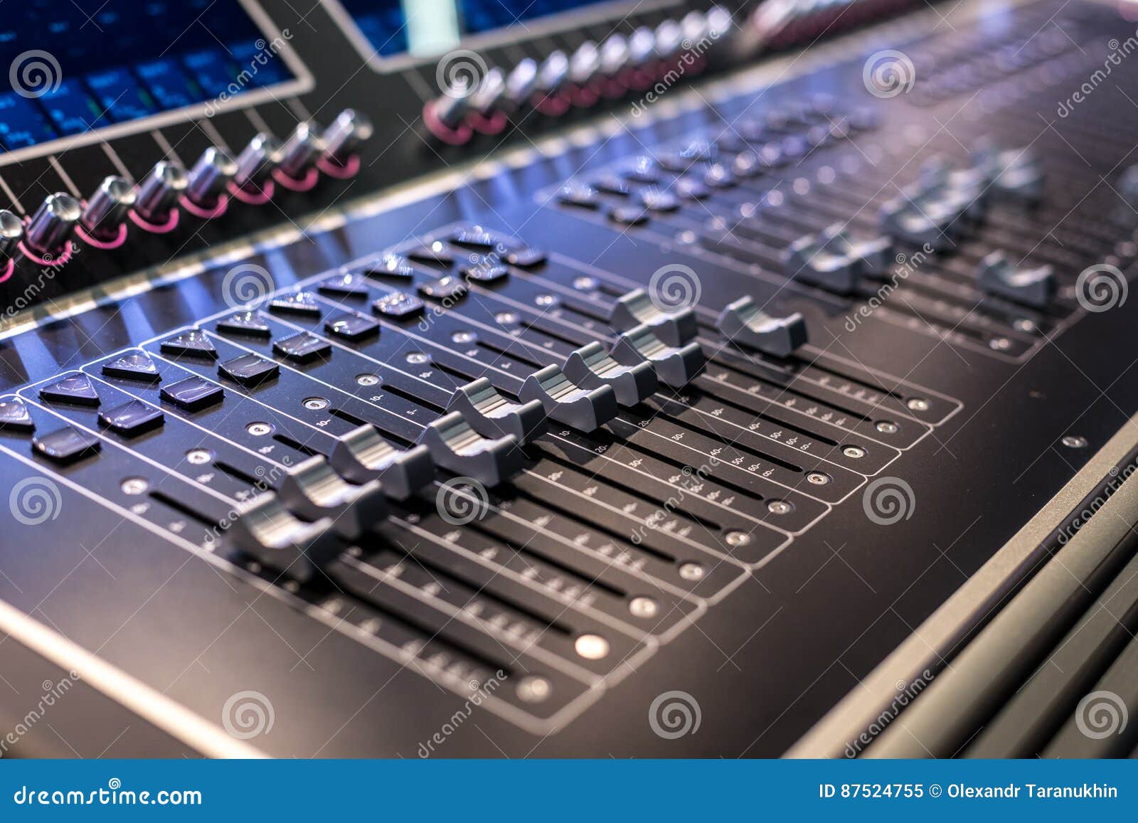 Large Panel of the Stage Controller with Screens Stock Image - Image of ...