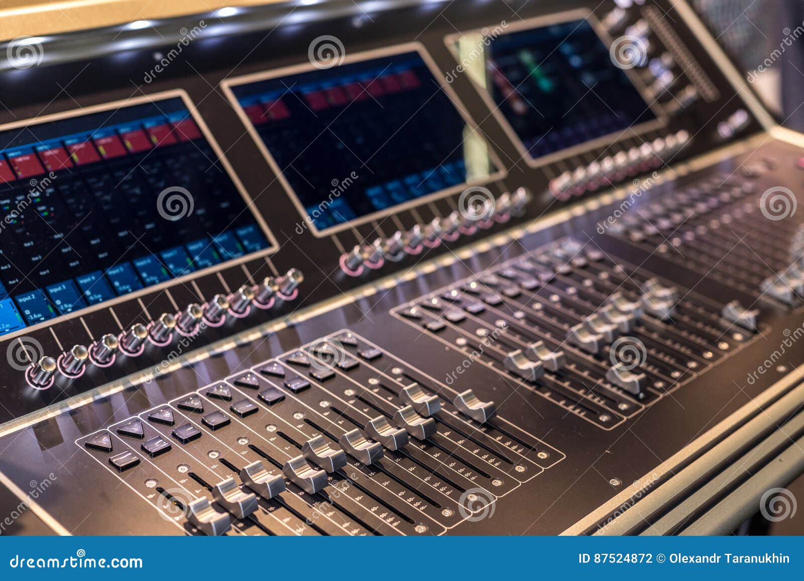 Large Panel of the Stage Controller with Screens Stock Photo - Image of ...