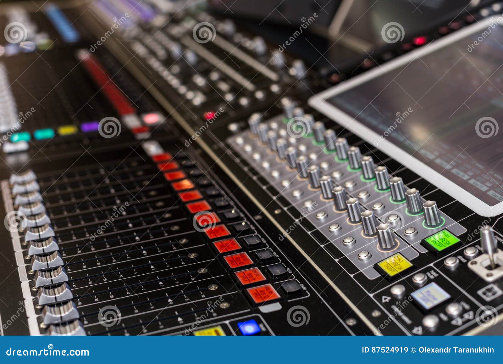 Large Panel of the Stage Controller with Screens Stock Image - Image of ...