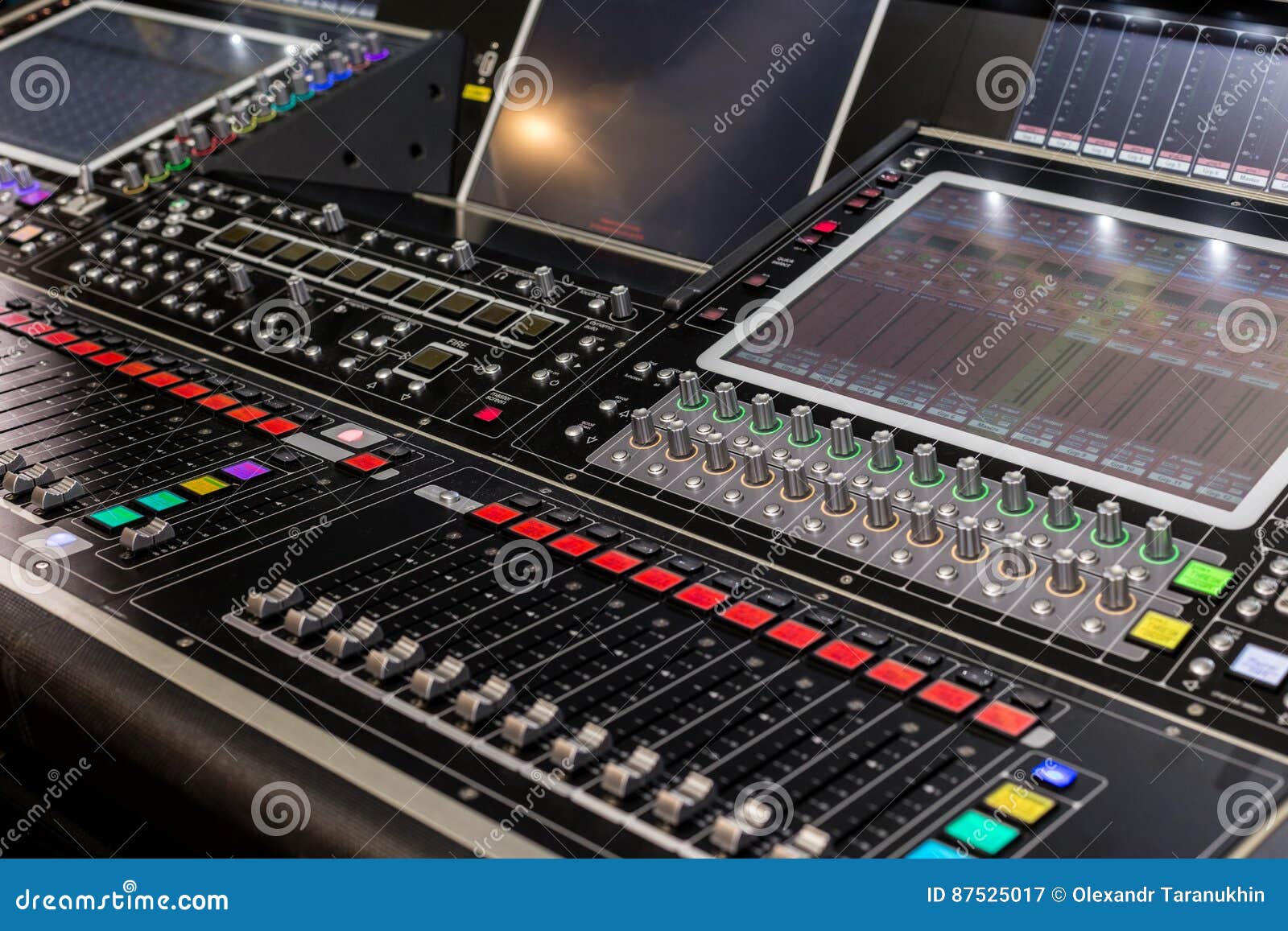 Large Panel of the Stage Controller with Screens Stock Image - Image of ...