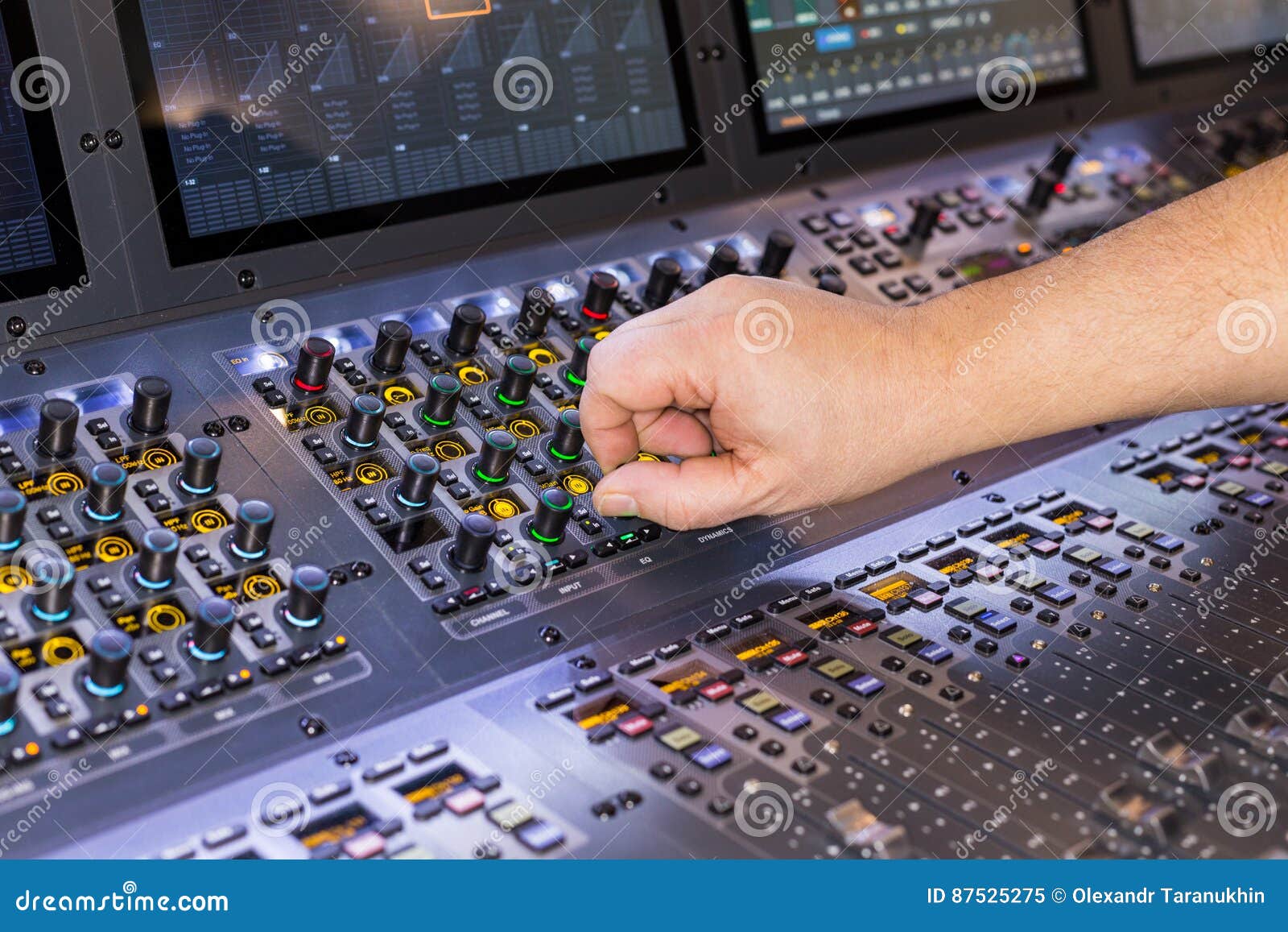 Large Panel of the Stage Controller with Screens Stock Image - Image of ...