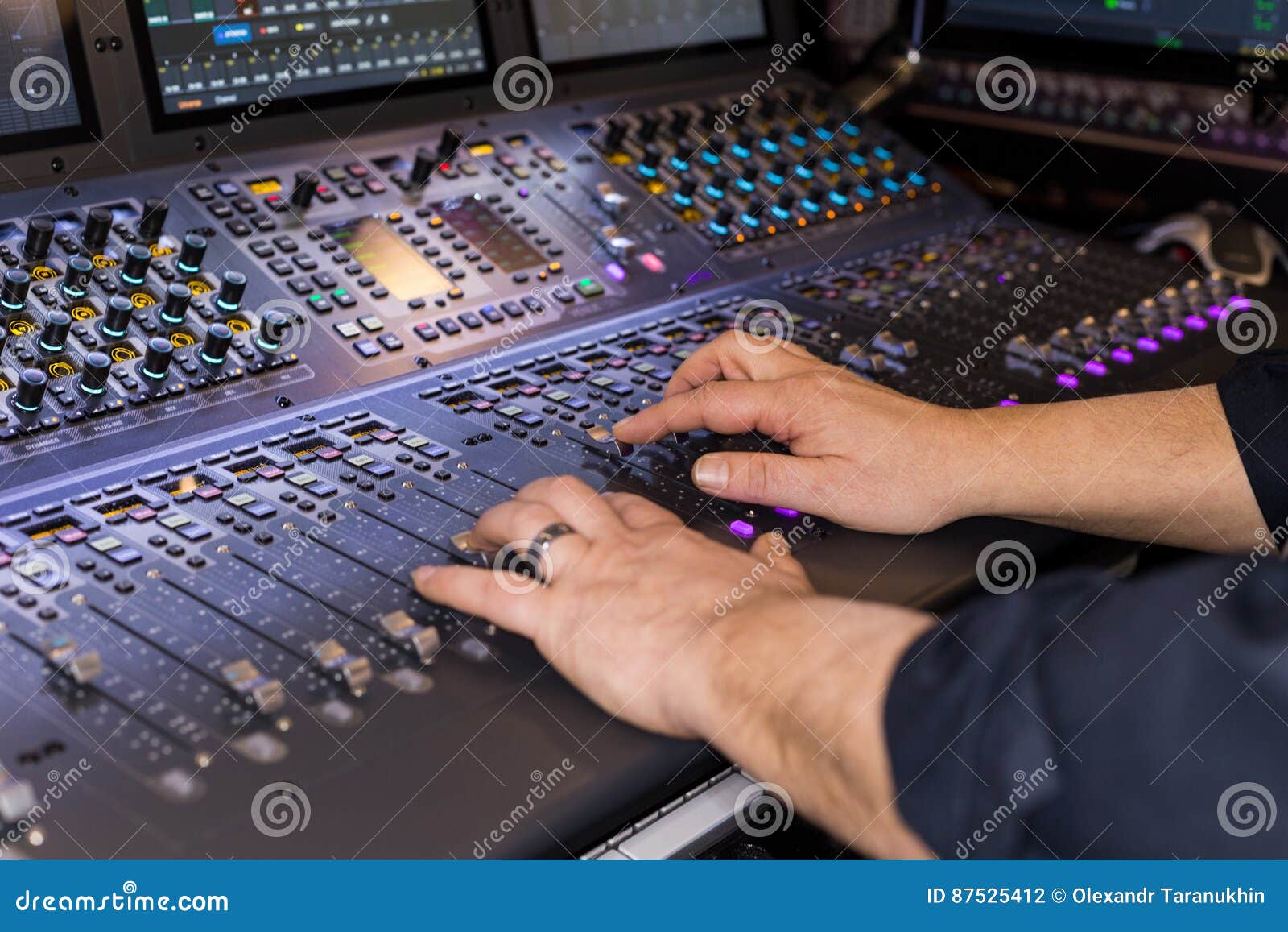 Large Panel of the Stage Controller with Screens Stock Photo - Image of ...