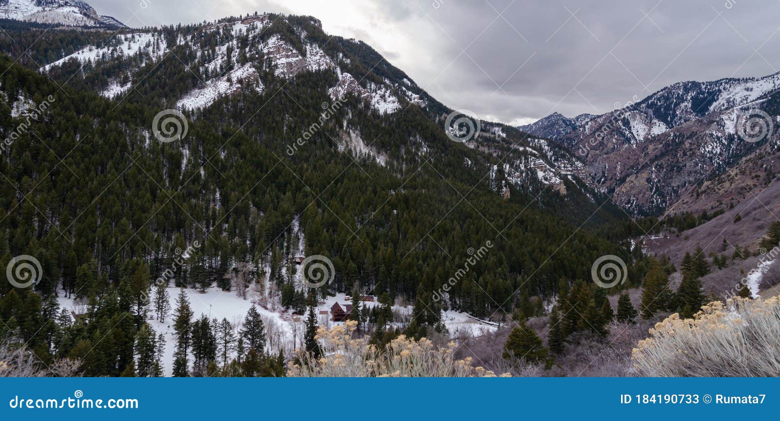 Large Panoramic View on Alpine Loop Scenic Drive at American Fork ...