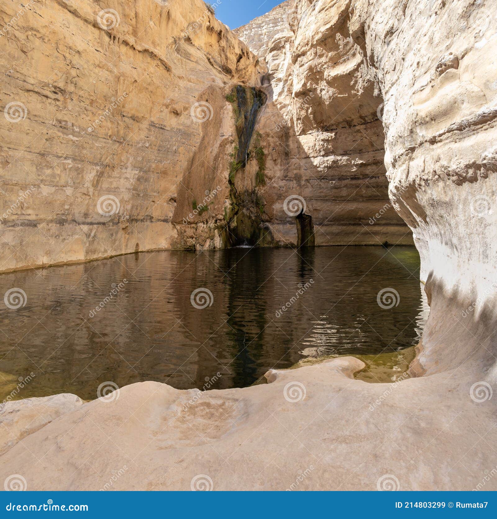Large Panoramic View of Ein Avdat - a Canyon in the Negev Desert Stock ...