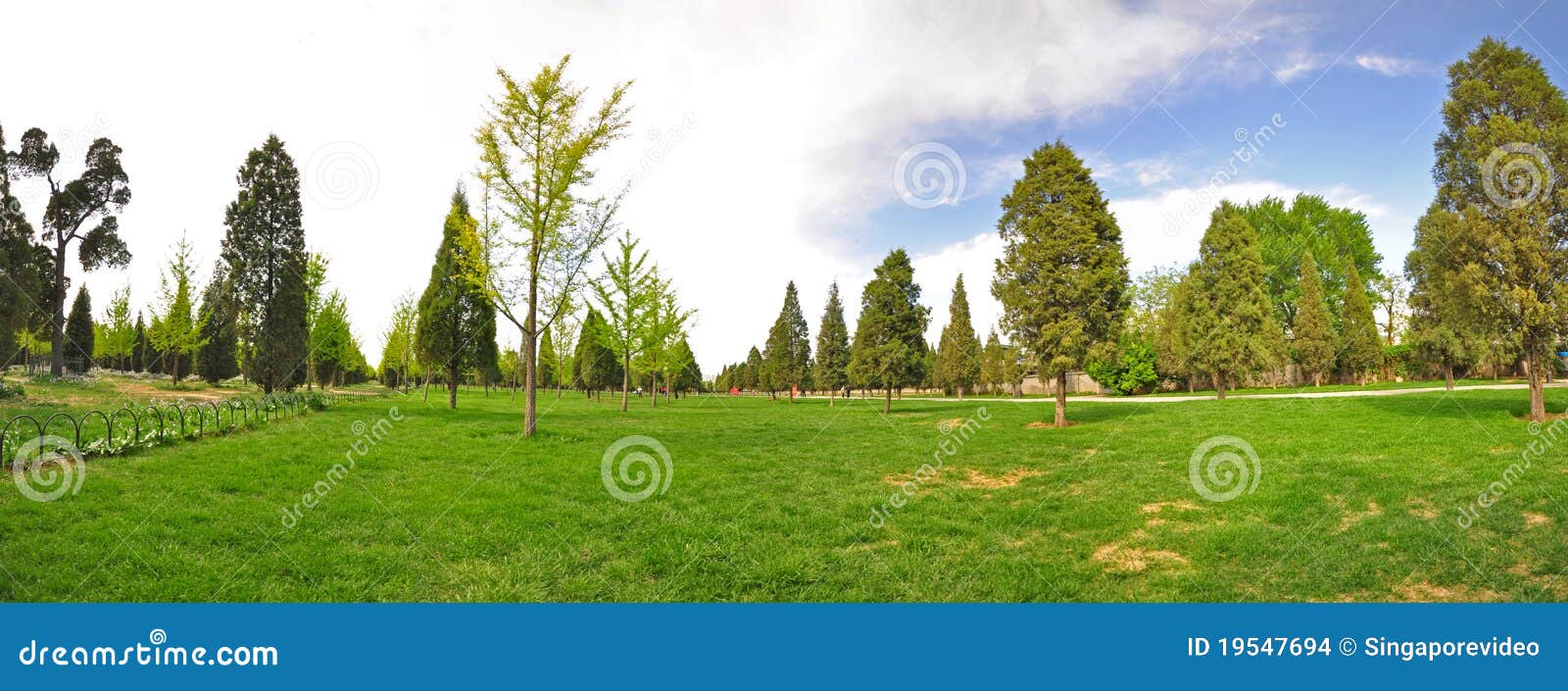 Large Panoramic View of a Garden in Spring Stock Photo - Image of fresh ...