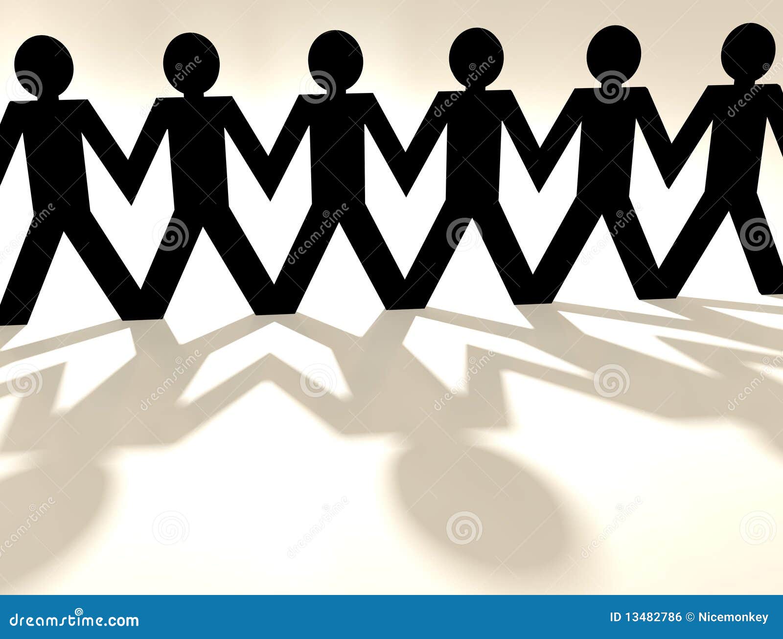 Large paper chain people stock illustration. Illustration of crowd ...