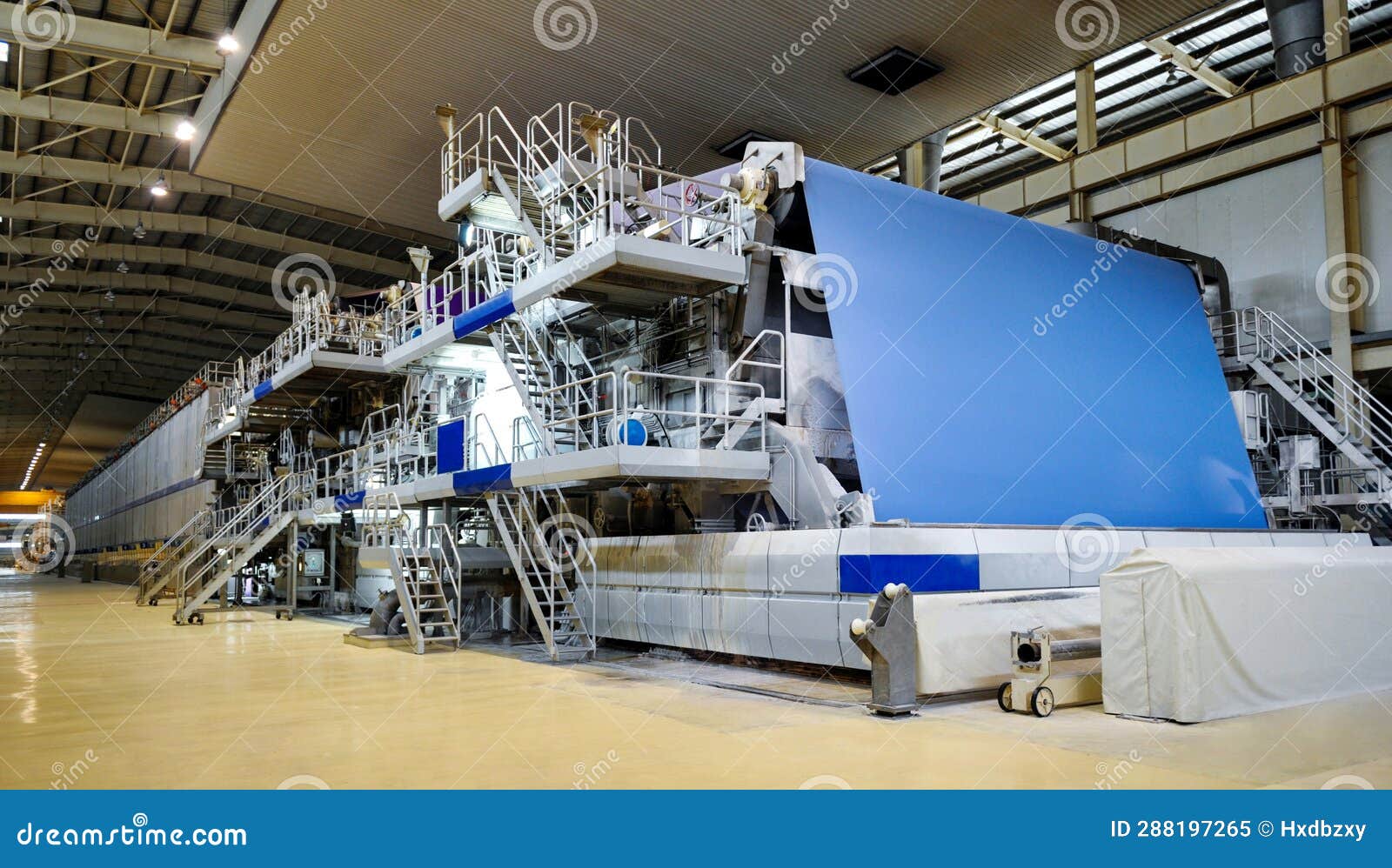 Large Paper Mill Machine in Workshop Stock Image - Image of print ...