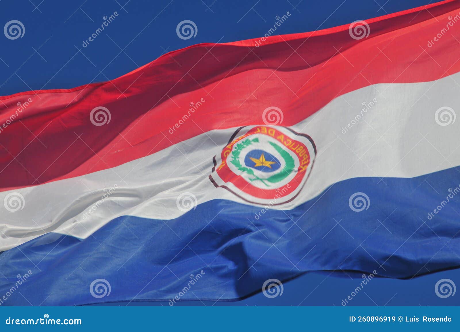 Large Paraguay Flag Waving in the Wind Stock Image - Image of large ...