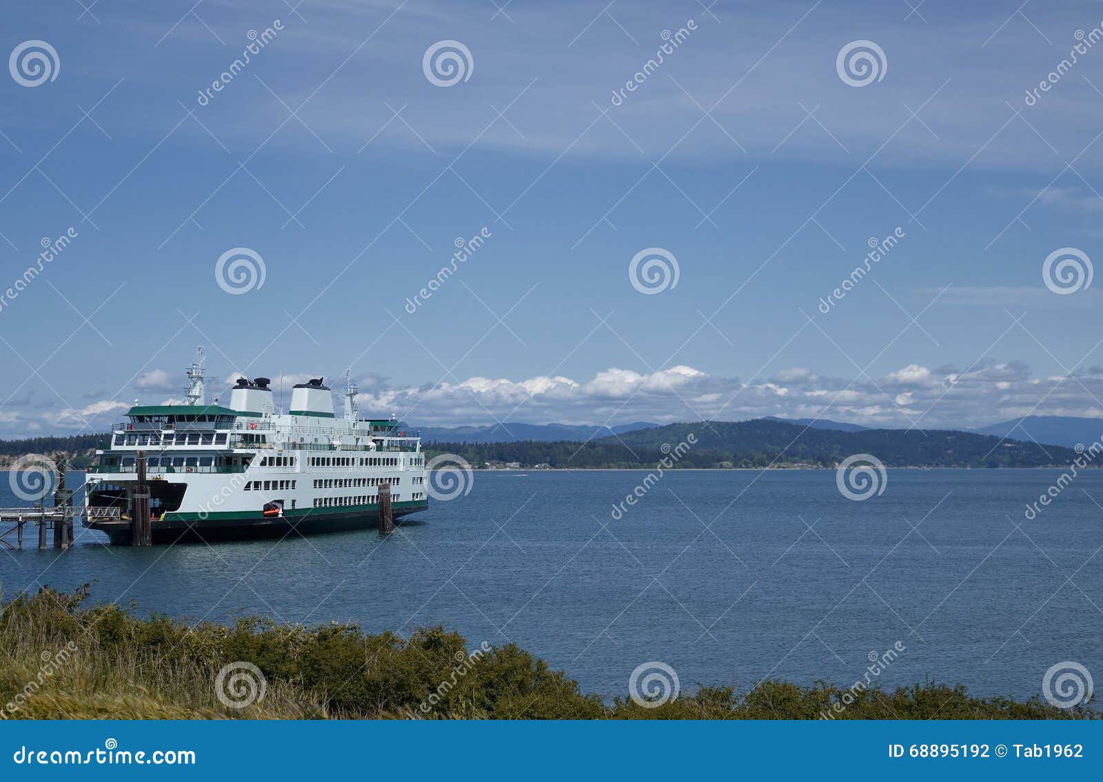 Large Passenger Ferry Ship in Dock on Harbor Inlet Stock Photo - Image ...