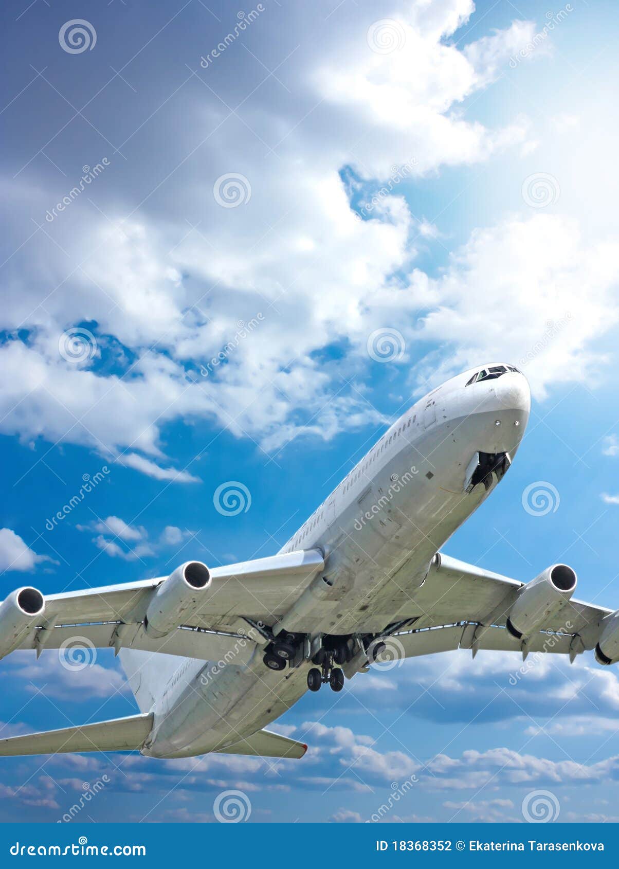 Large Passenger Planes in Blue Sky Stock Photo - Image of modern ...