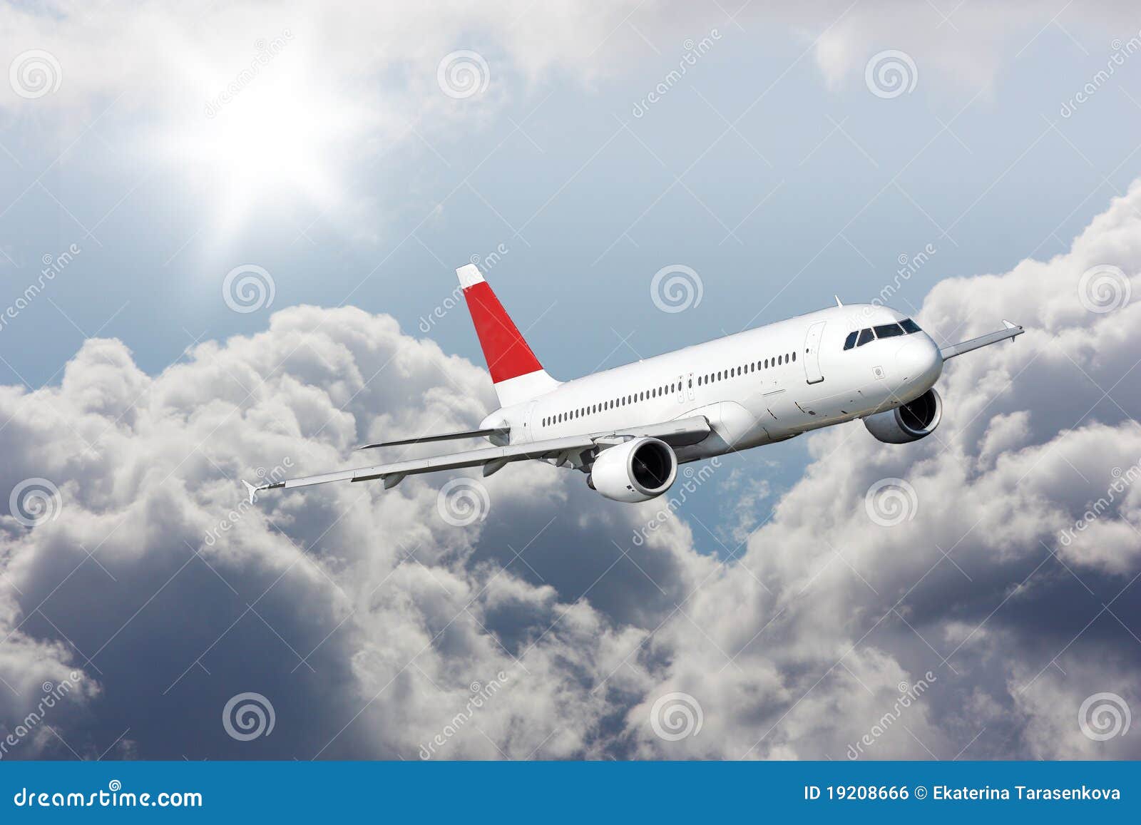 Large Passenger Planes in Blue Sky. Postcard Stock Photo - Image of ...