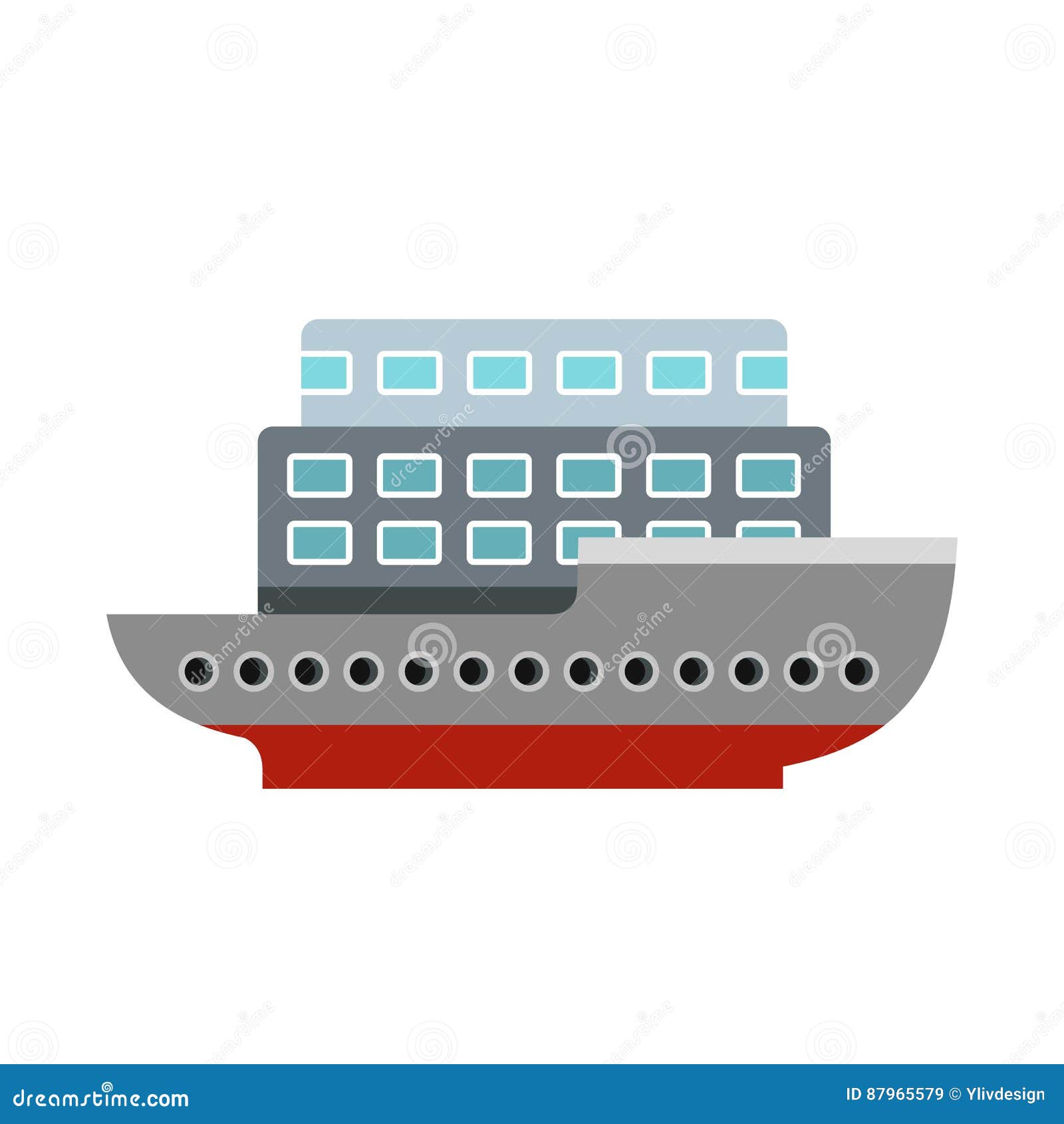 Large Passenger Ship Icon, Flat Style Stock Vector - Illustration of ...