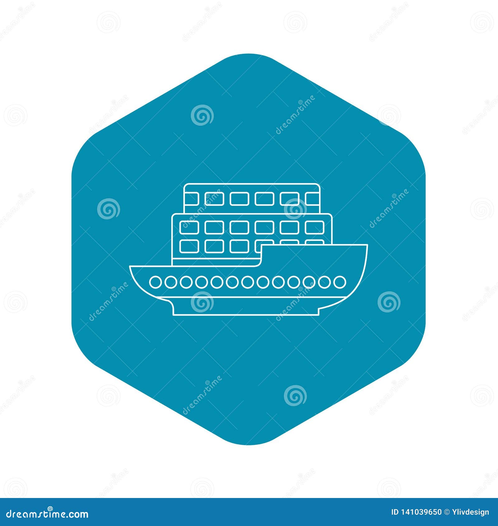 Large Passenger Ship Icon, Outline Style Stock Vector - Illustration of ...