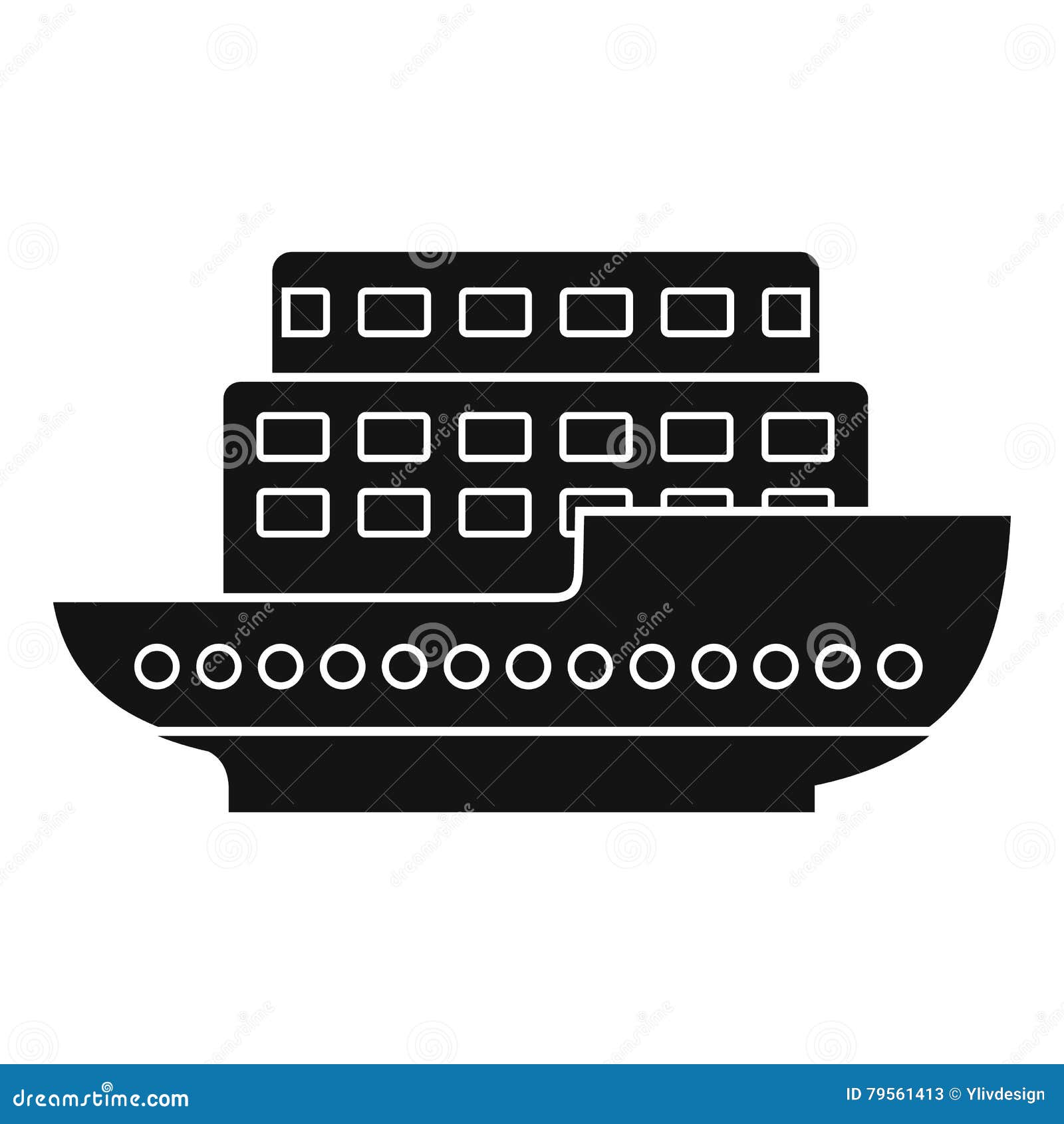 Large Passenger Ship Icon, Simple Style Stock Vector - Illustration of ...
