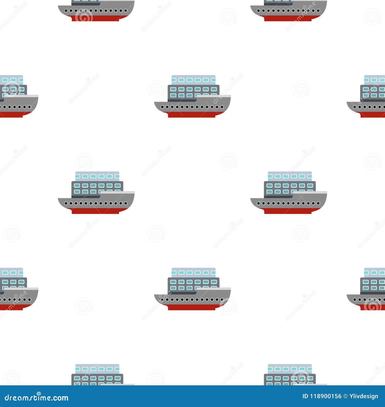 Large Passenger Ship Pattern Flat Stock Vector - Illustration of ...