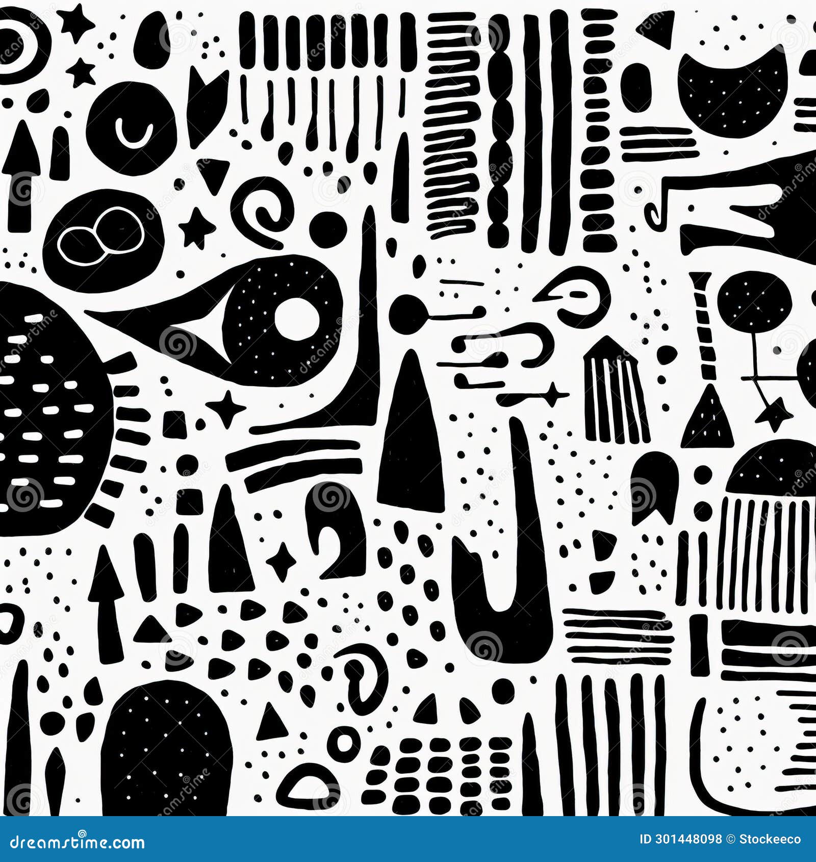 Abstract Vector Illustration with Whimsical Figuratives and Hand-drawn ...