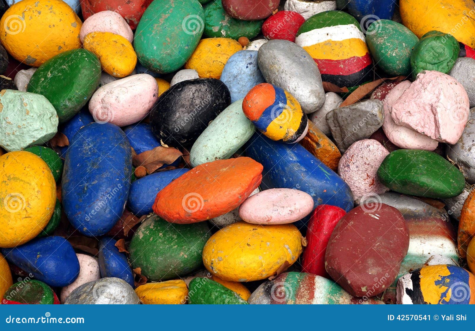 Large Pebbles Painted in Bright Colors Stock Image - Image of painted ...