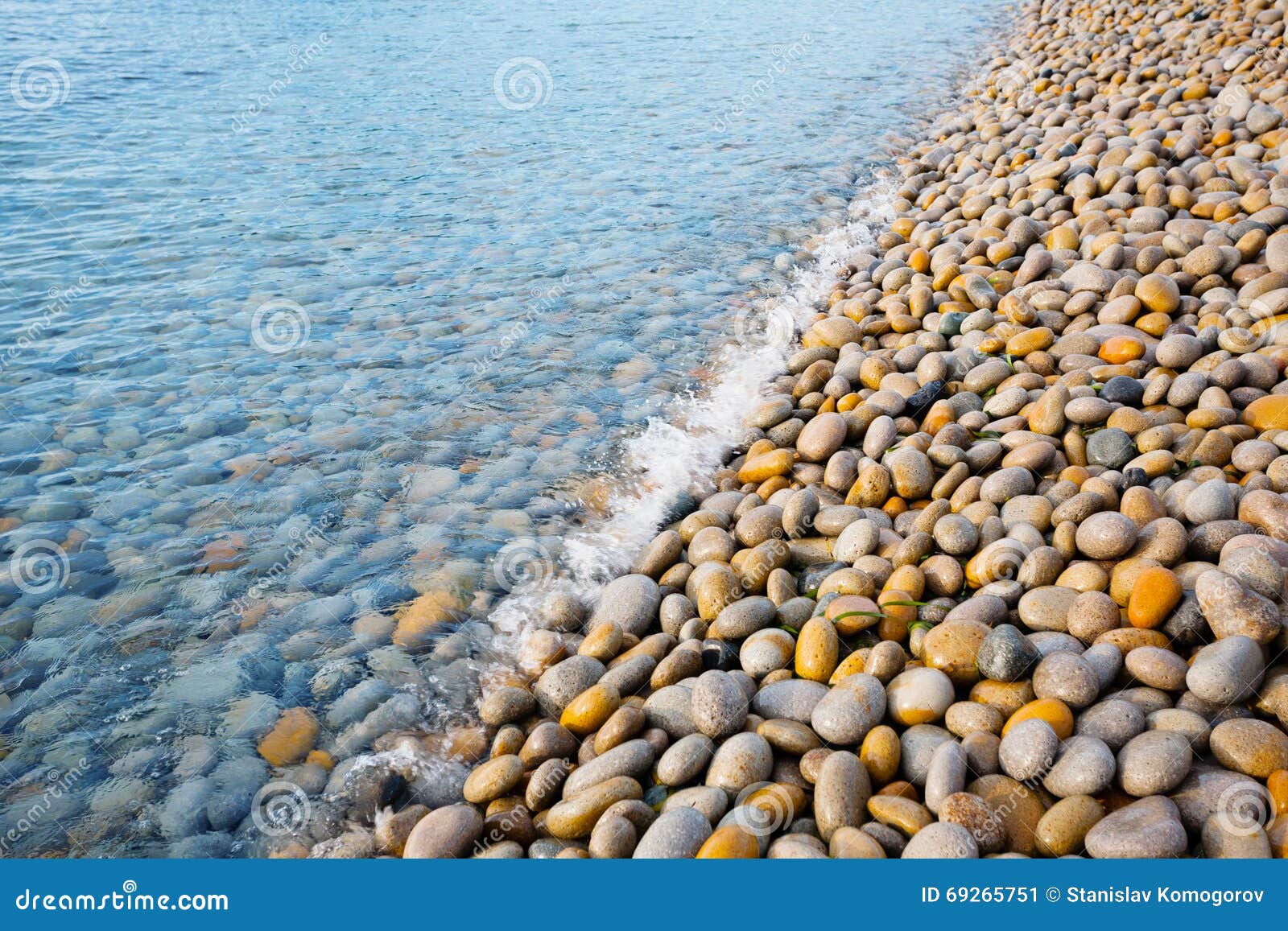 Large Pebbles on the Seashore in the Morning Stock Image - Image of ...