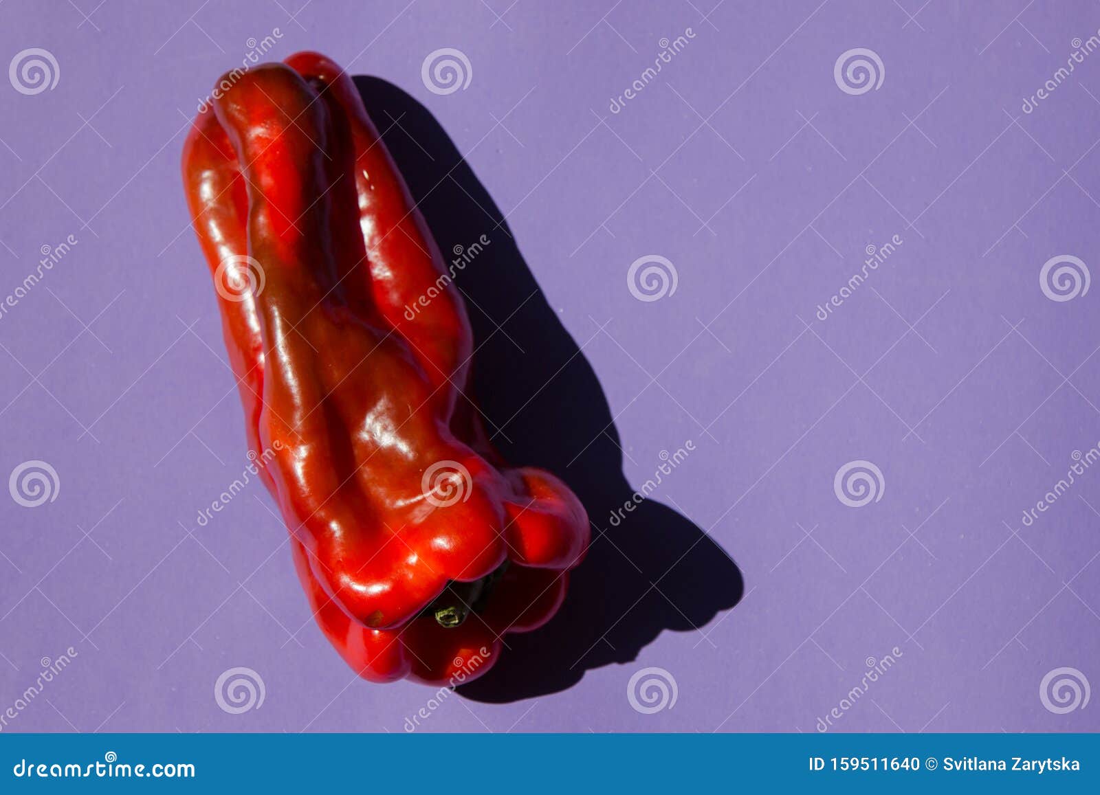 Large Pepper with Shadow on a Violet Background Stock Photo - Image of ...