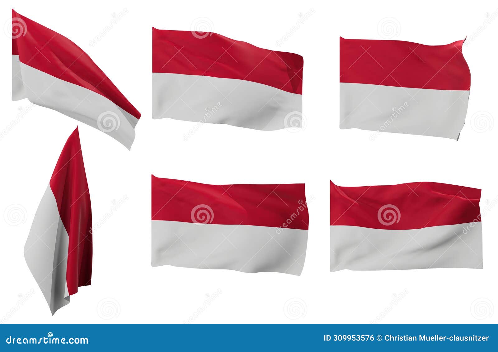 Six Different Flags of Indonesia Stock Illustration - Illustration of ...