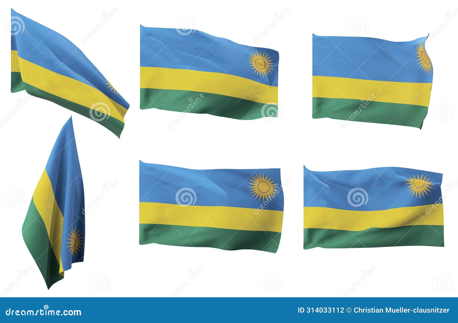 Flag Of Rwanda, Rwanda Flag, National Symbol Of Rwanda Country. Fabric ...