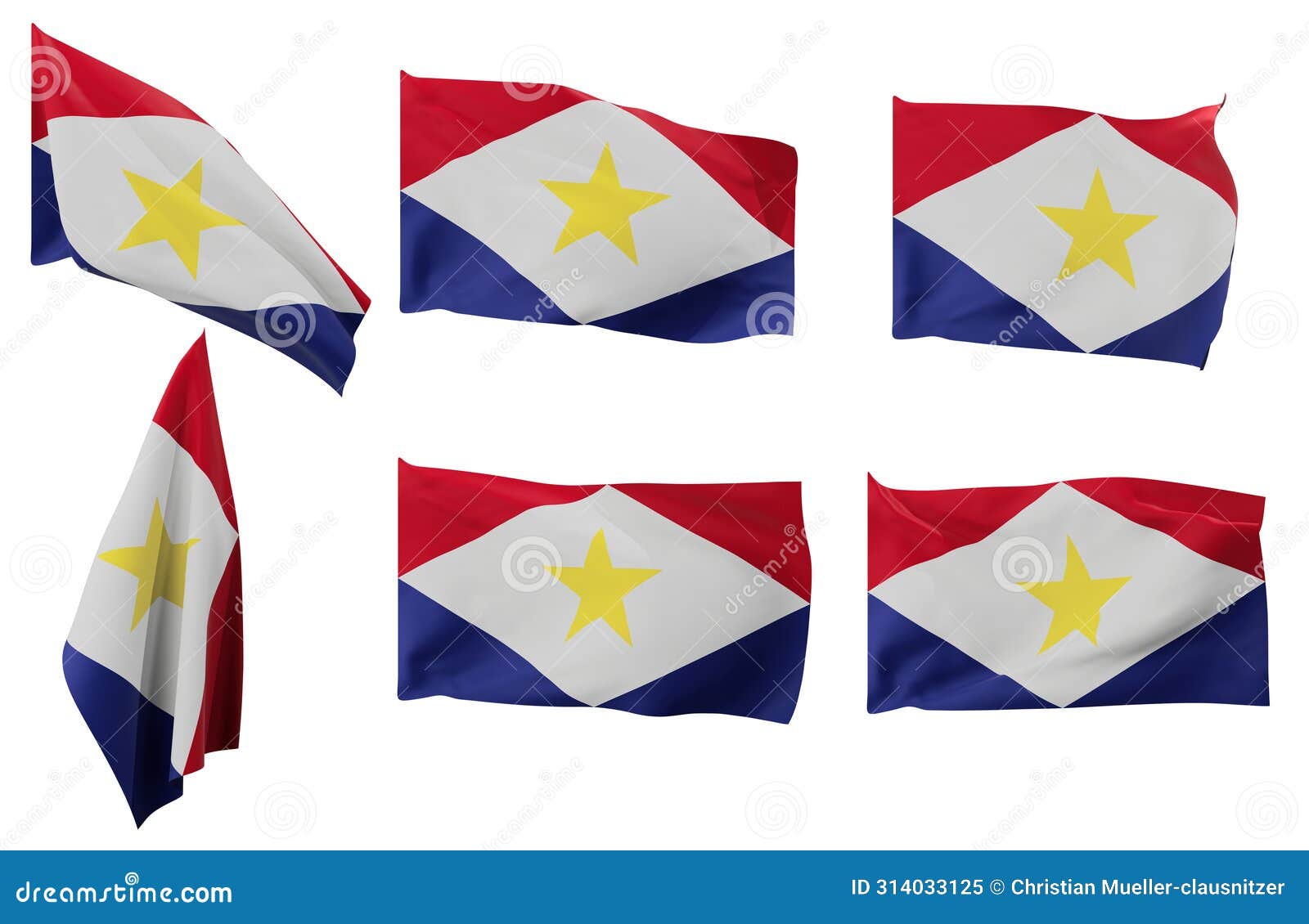 Six Different Positions of the Flag of Saba Stock Illustration ...