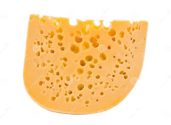 A Large Piece of Cheese Isolated Stock Photo - Image of object ...
