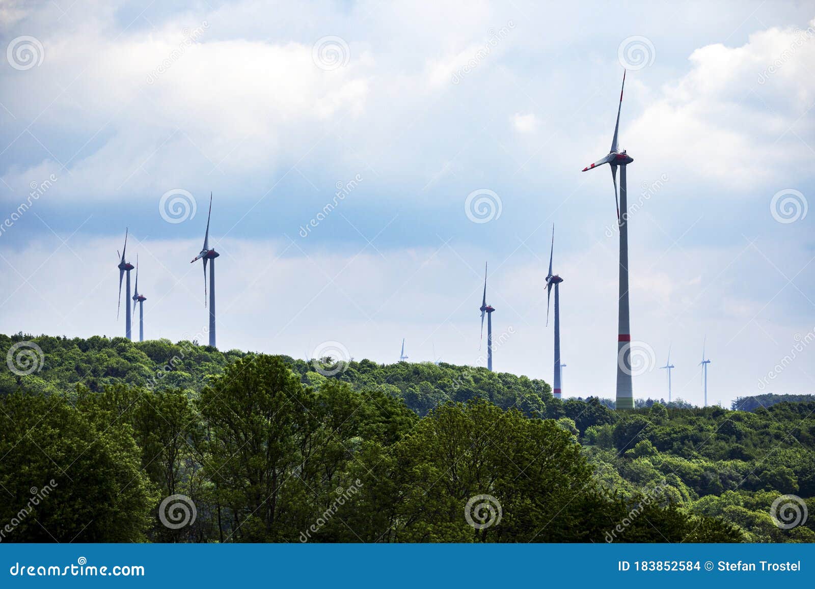 Large Piece of Forest and in the Middle of it a Large Wind Farm with ...