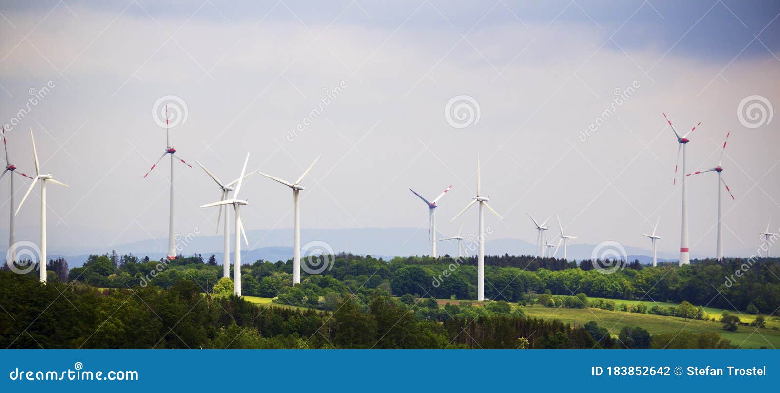 Large Piece of Forest and in the Middle of it a Large Wind Farm with ...
