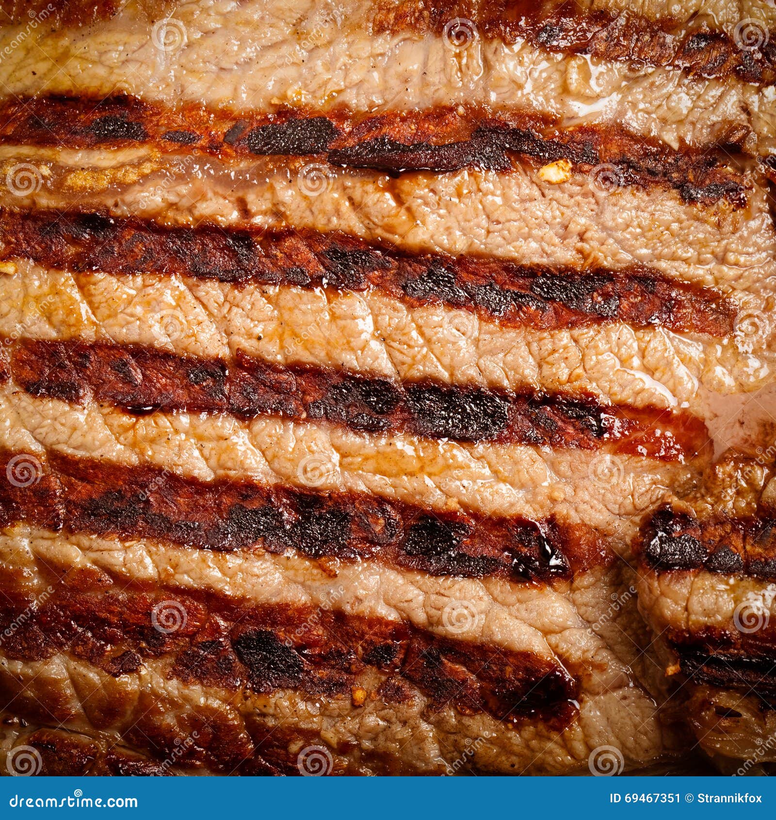 Large Piece of Fresh Beef Meat Prepared on a Grill Pan. Toned Stock ...