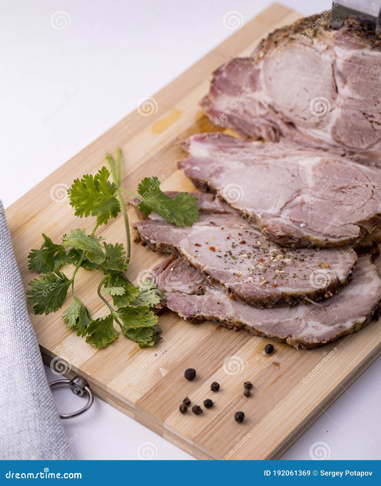 From a Large Piece of Fried Meat Cut into Thin Slices Stock Image ...