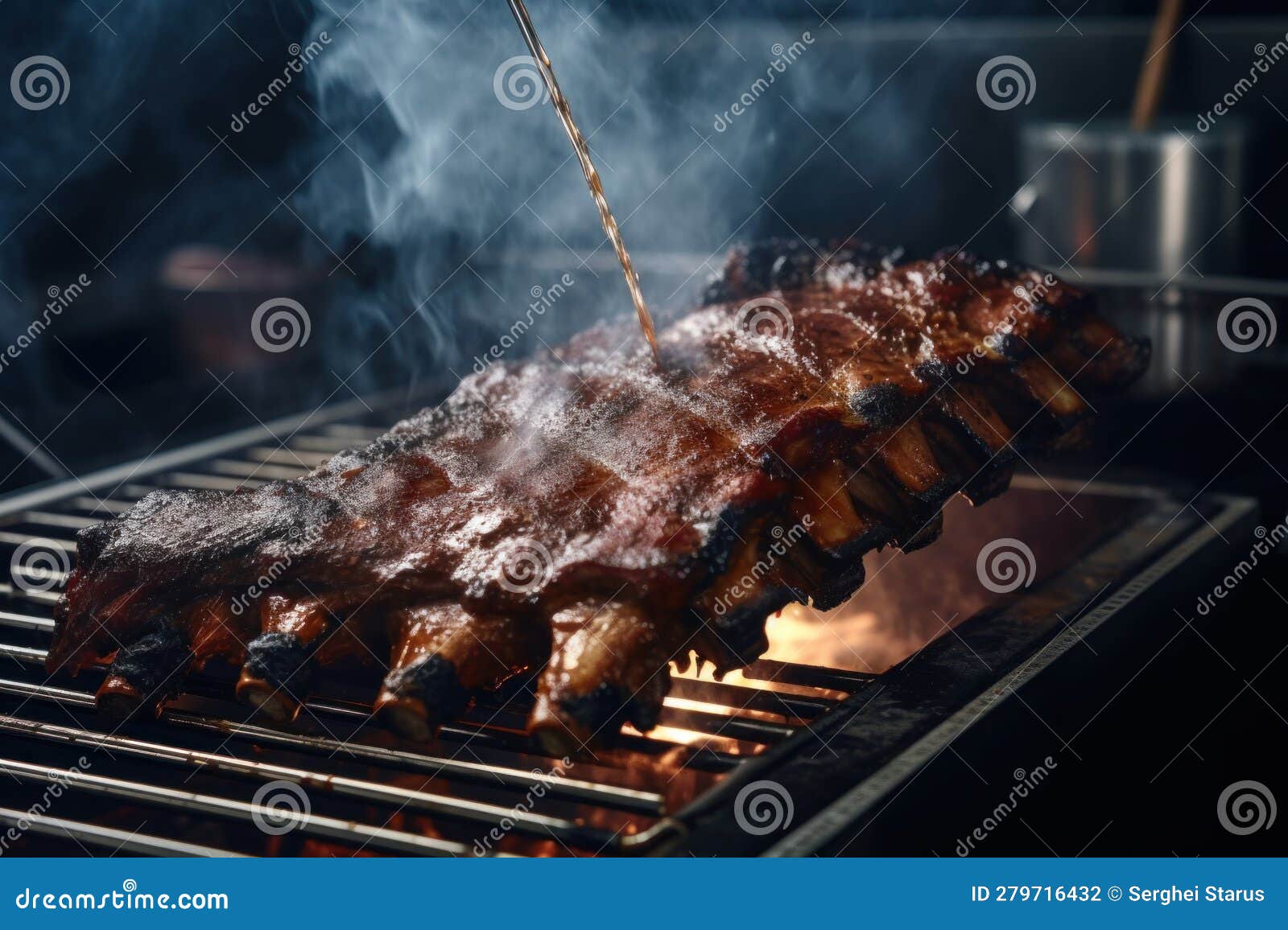 A Large Piece of Meat is Being Cooked on a Grill. Generative AI Image ...