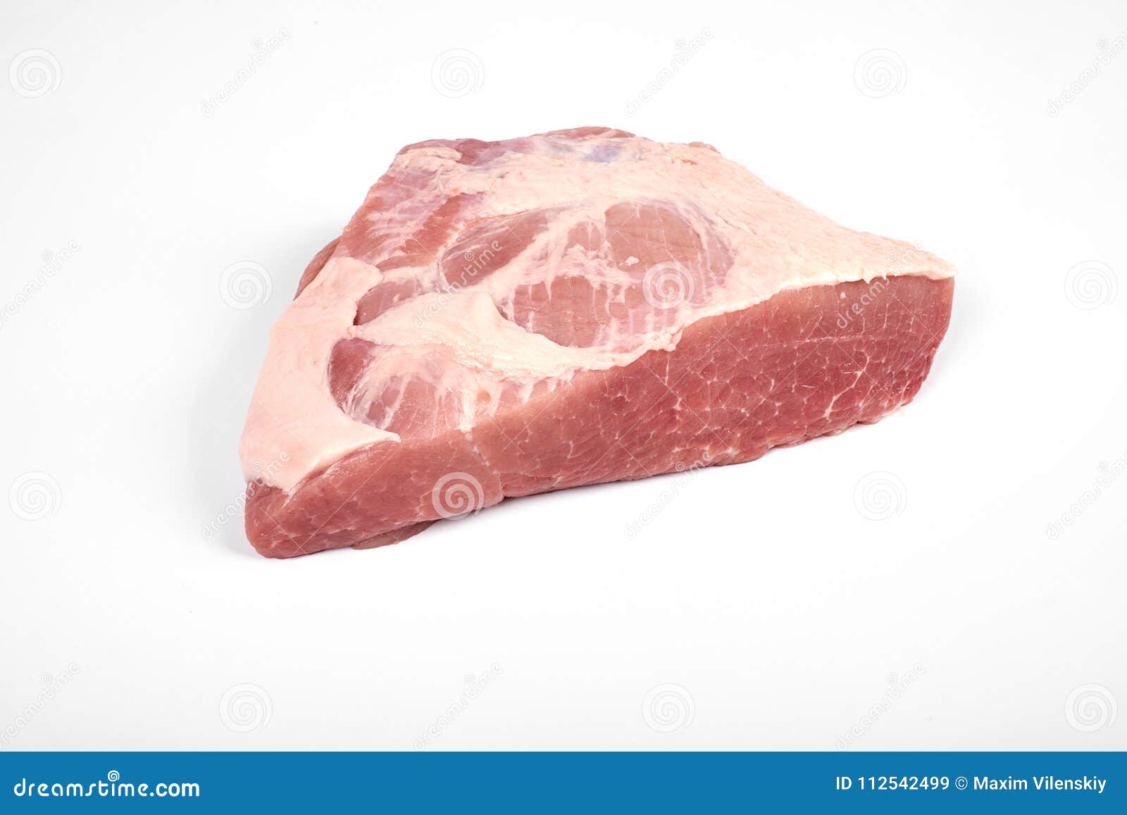 A Large Piece of Pork Isolated on White Stock Image - Image of meal ...