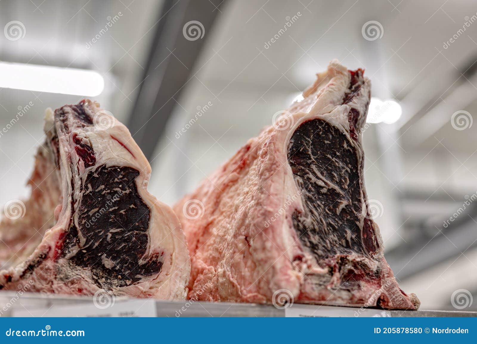 Large Pieces of Beef Ribs. the Process of Fermentation of Meat in the ...
