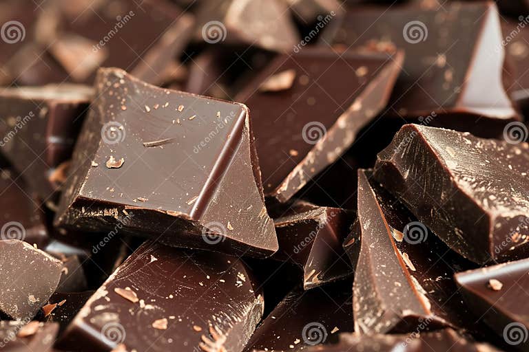 Large Pieces of Chocolate, Broken Chocolate Blocks or Pieces Stack Pile ...